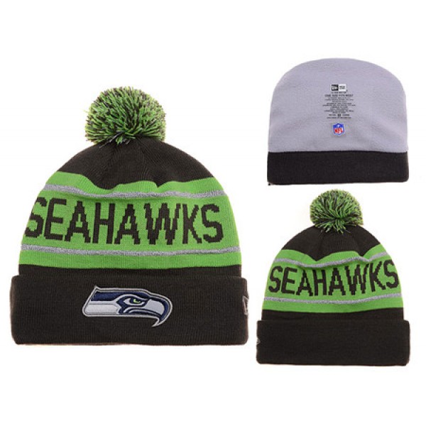NFL SEATTLE SEAHAWKS BEANIES NEW ERA CHARCOAL GREEN KNIT HATS